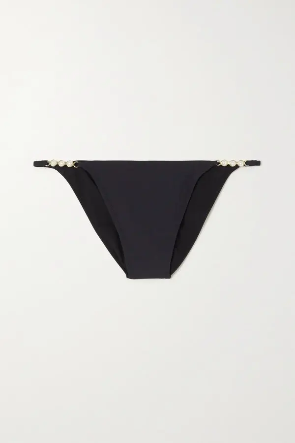 Stella McCartney Net Sustain Embellished Bikini Briefs - Black