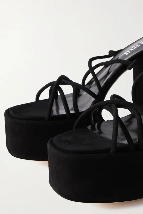 Paris Texas Malena 130 Suede Platform Sandals - Black