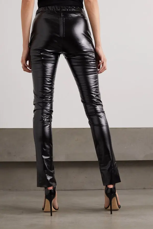Rick Owens Coated Cotton-blend Skinny Pants