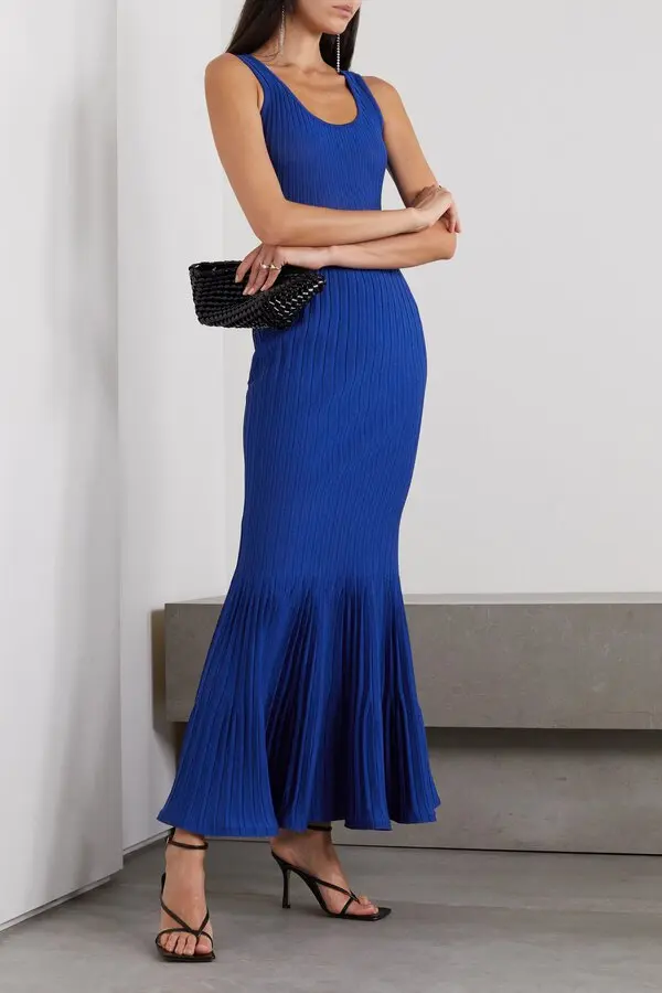 Givenchy Fluted Ribbed-knit Maxi Dress