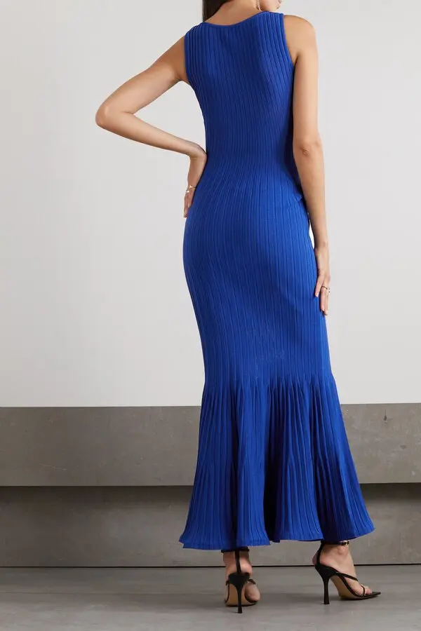 Givenchy Fluted Ribbed-knit Maxi Dress