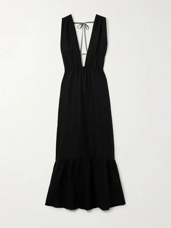 LEMLEM Lelisa Linen-blend Maxi Dress - Black
