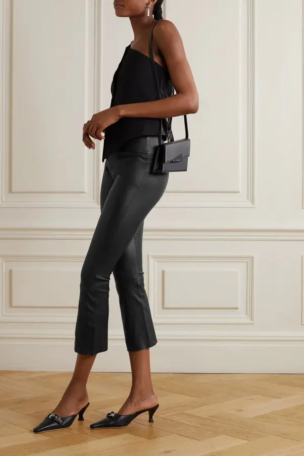 Sprwmn Cropped Leather Leggings