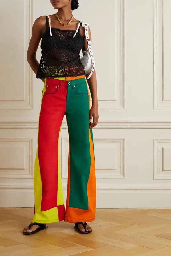 Loewe Patchwork High-rise Wide-leg Jeans