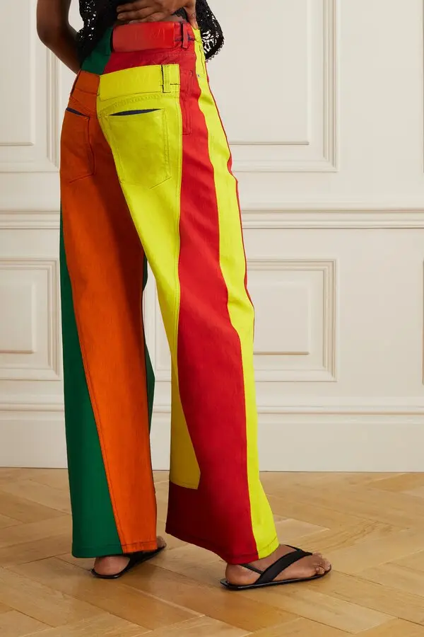 Loewe Patchwork High-rise Wide-leg Jeans