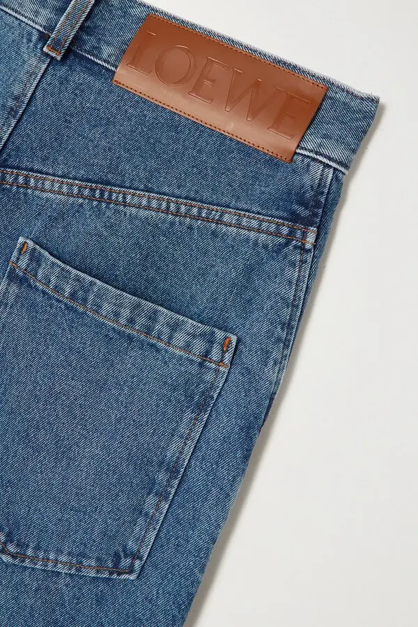 Loewe Anagram Appliquéd High-rise Wide-leg Jeans