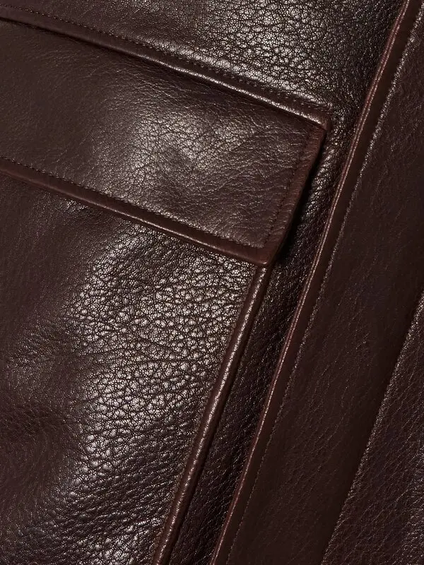 Nour Hammour Drey Textured-leather Jacket - Brown