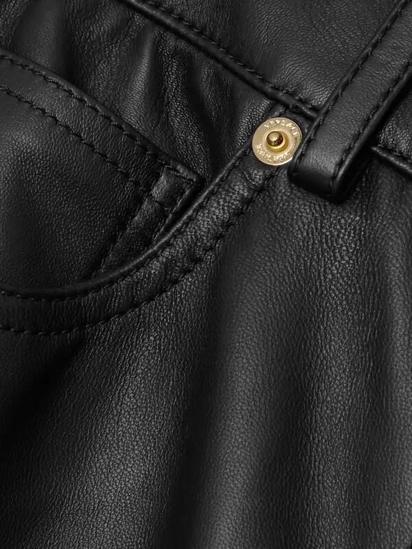 Versace Leather Straight-leg Trousers