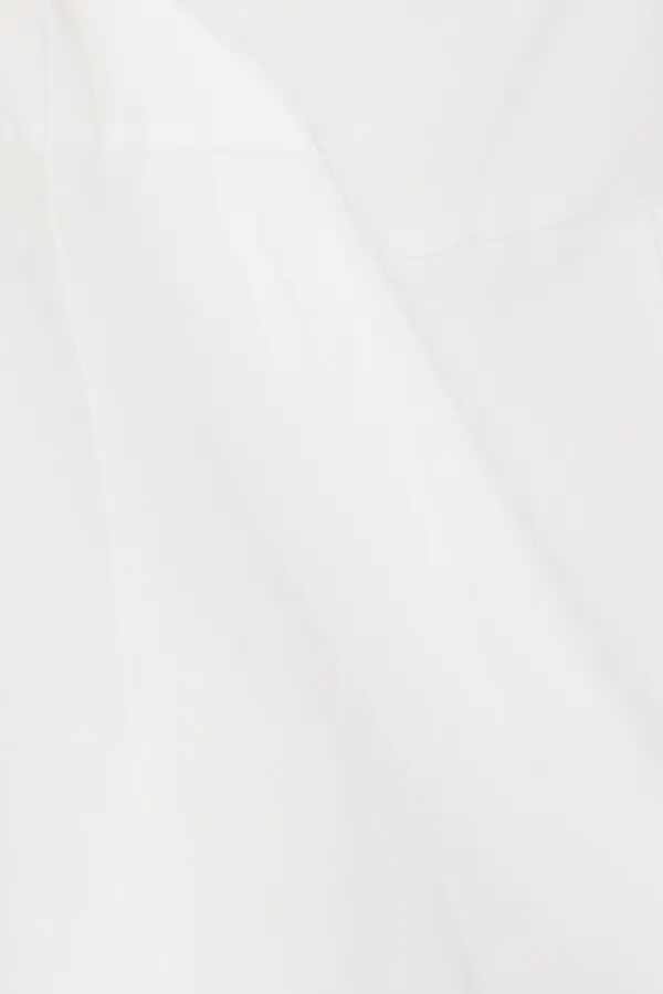 Vince Cropped Puff Sleeve Cotton Poplin Blouse
