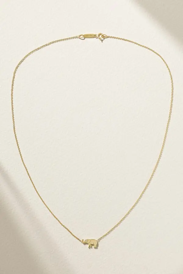 JENNIFER MEYER Mini Elephant 18-karat Diamond Necklace