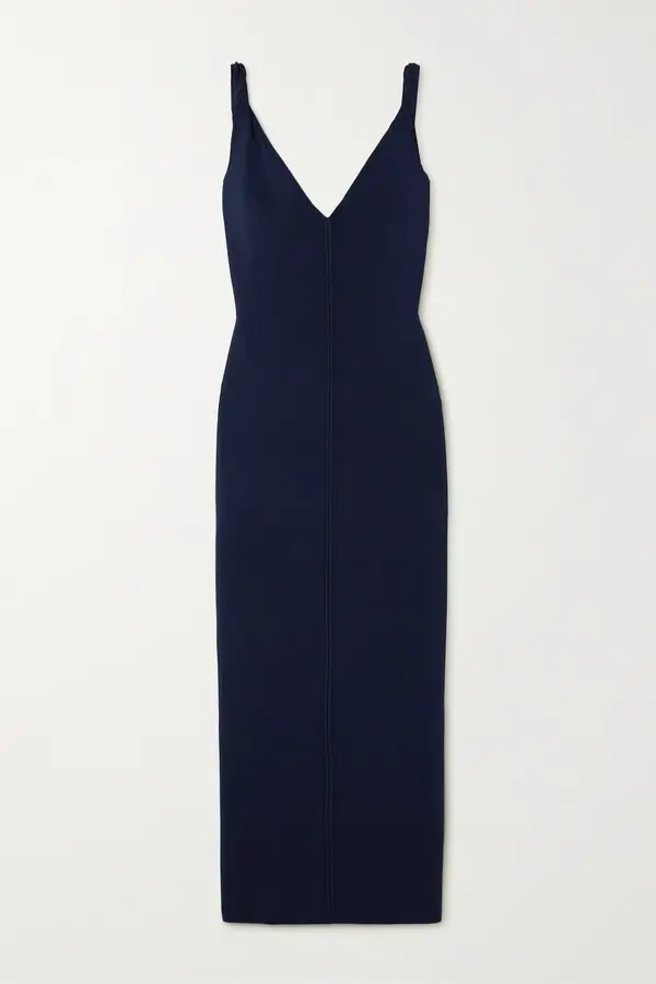 Galvan Tyra Stretch-knit Midi Dress