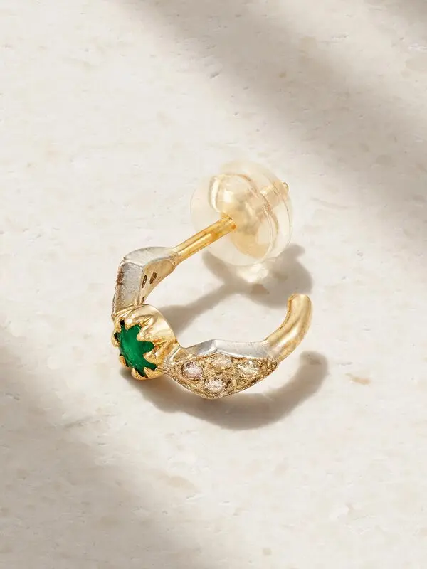 Pascale Monvoisin Adele N°1 Emerald And Diamond Single Earring - Gold