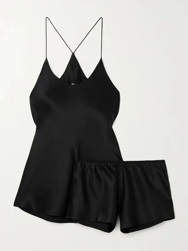 Olivia Von Halle Bella Silk-satin Pajama Set - Black