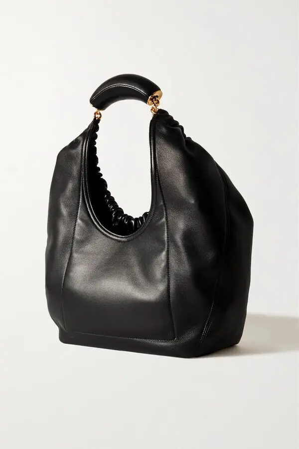 Loewe Squeeze Medium Leather Shoulder Bag - Black