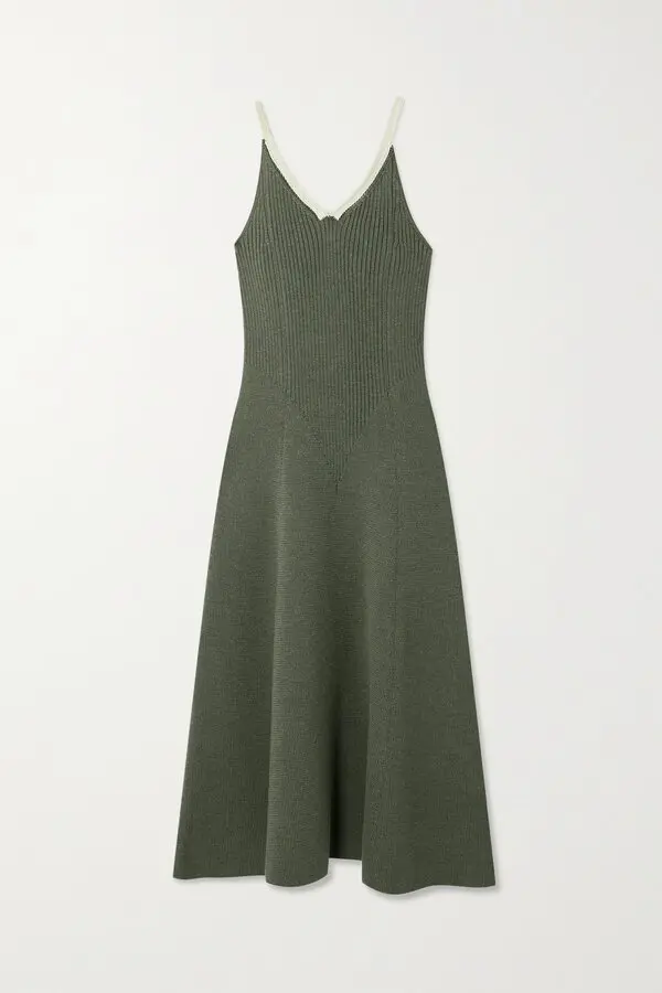 Loewe Ribbed Wool Midi Dress