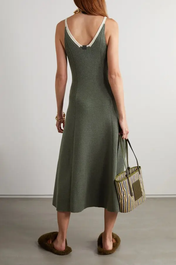Loewe Ribbed Wool Midi Dress
