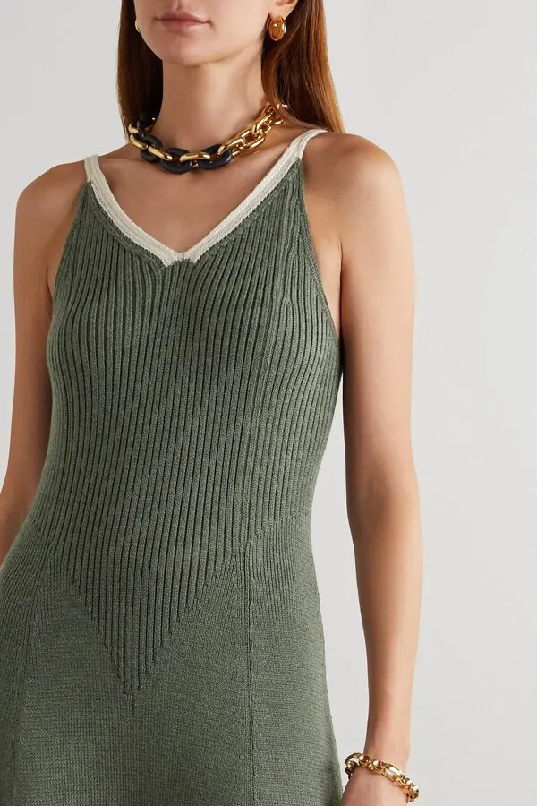 Loewe Ribbed Wool Midi Dress