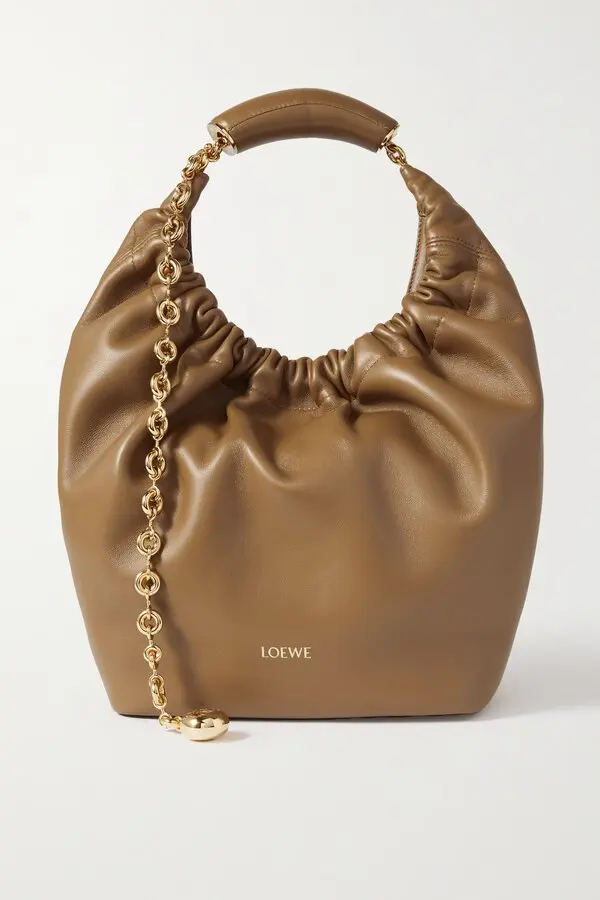 Loewe Squeeze Small Leather Shoulder Bag - Brown