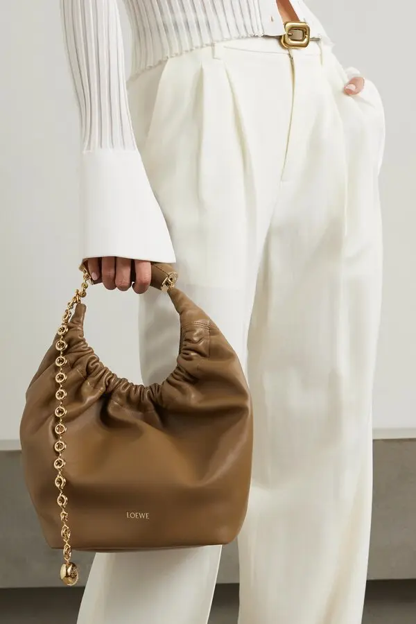 Loewe Squeeze Small Leather Shoulder Bag - Brown