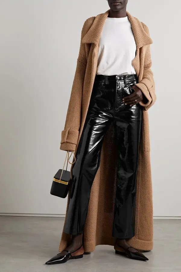 AGOLDE 90s Pinch Waist Recycled Patent Leather-blend Straight-leg Pants - Black
