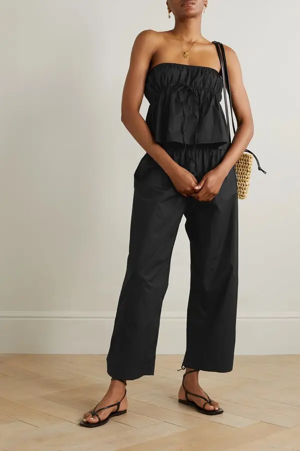 DEIJI STUDIOS Ease Organic Cotton-poplin Pants - Black