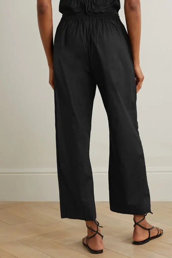 DEIJI STUDIOS Ease Organic Cotton-poplin Pants - Black