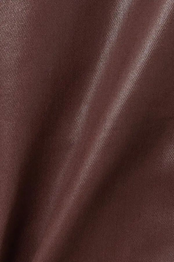 L'Agence Ruth Coated Slim-leg Trousers - Brown