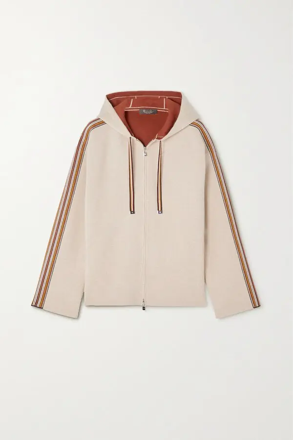 Loro Piana Webbing-trimmed Cashmere Hoodie