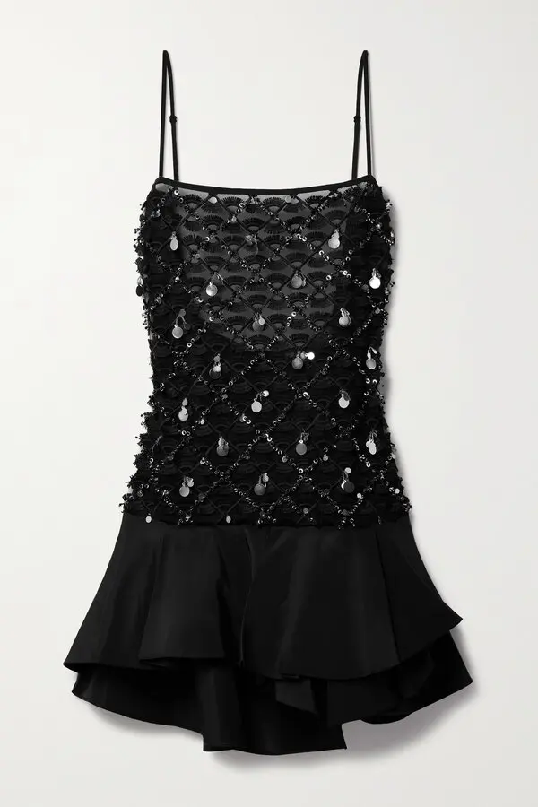 Johanna Ortiz Folky Affair Embellished Mini Dress - Black
