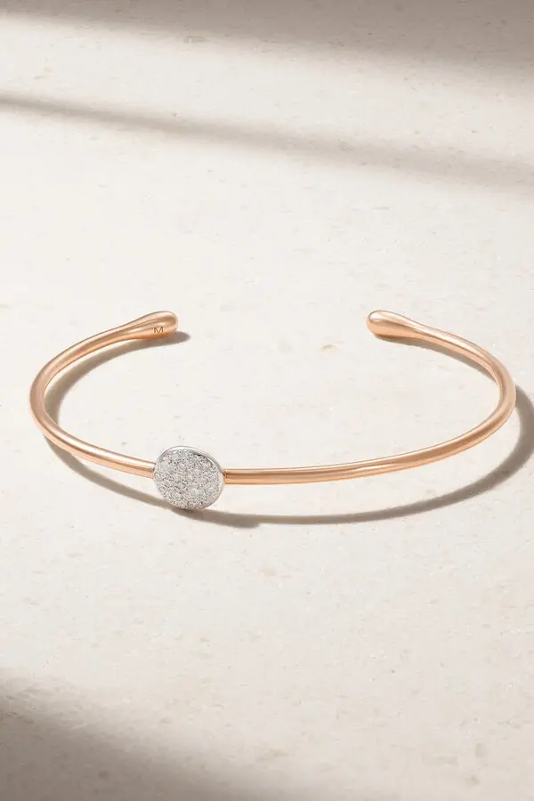Pomellato Sabbia 18-karat Rose Diamond Cuff - Gold