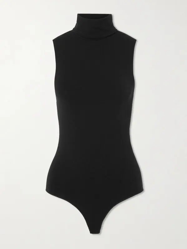 Wolford Stretch Modal-blend Turtleneck Thong Bodysuit