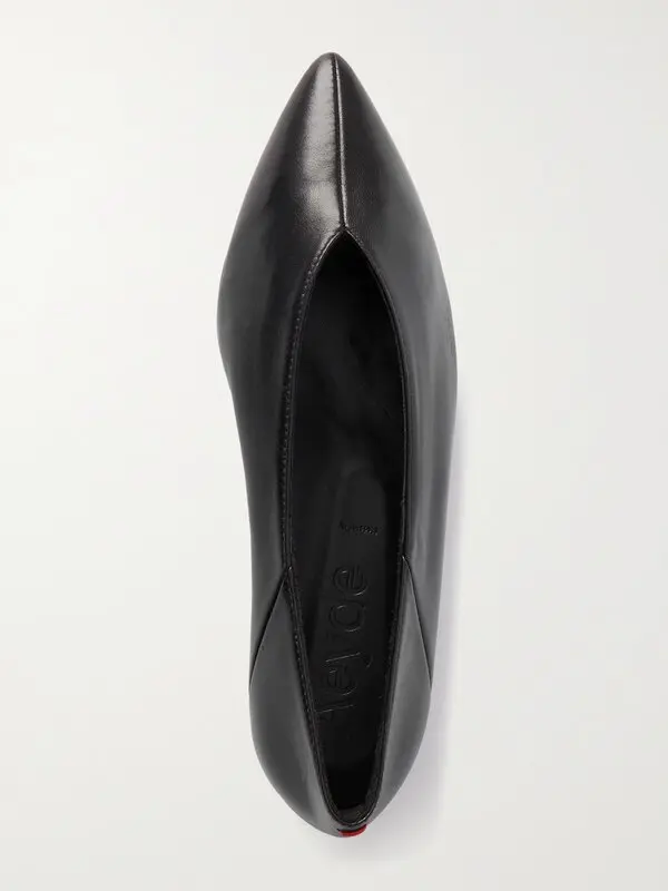 AeydĒ Moa Leather Point-toe Flats - Black