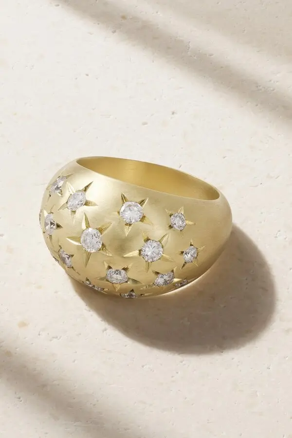JENNA BLAKE Stardust Dome Diamond Ring - Gold