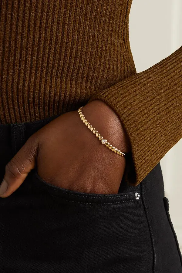 ANITA KO 18-karat Diamond Heart Link Bracelet