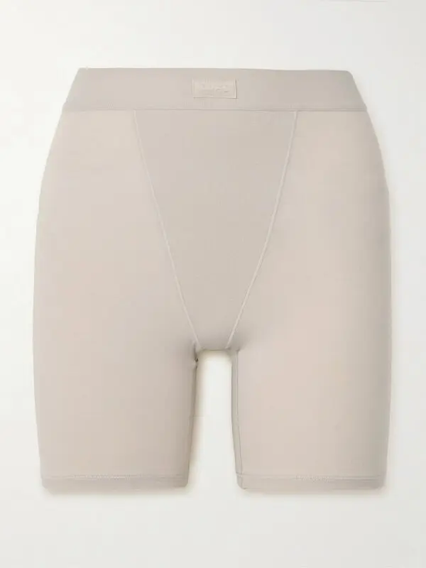 SKIMS Boyfriend Stretch-modal And Cotton-blend Jersey Boxer Shorts - Gray