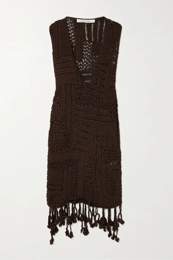 Christopher Esber Ramener Rope Crocheted Midi Dress - Brown