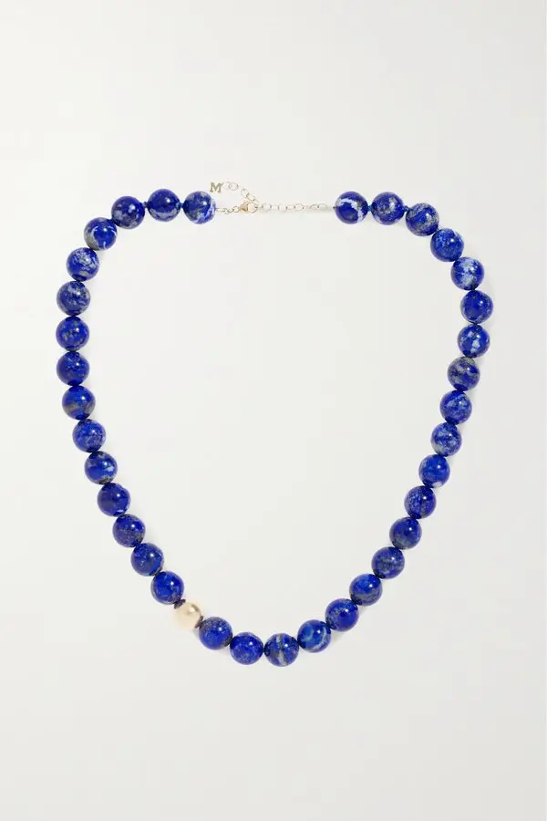 Mateo 14-karat Gold Lapis Lazuli Necklace - Blue