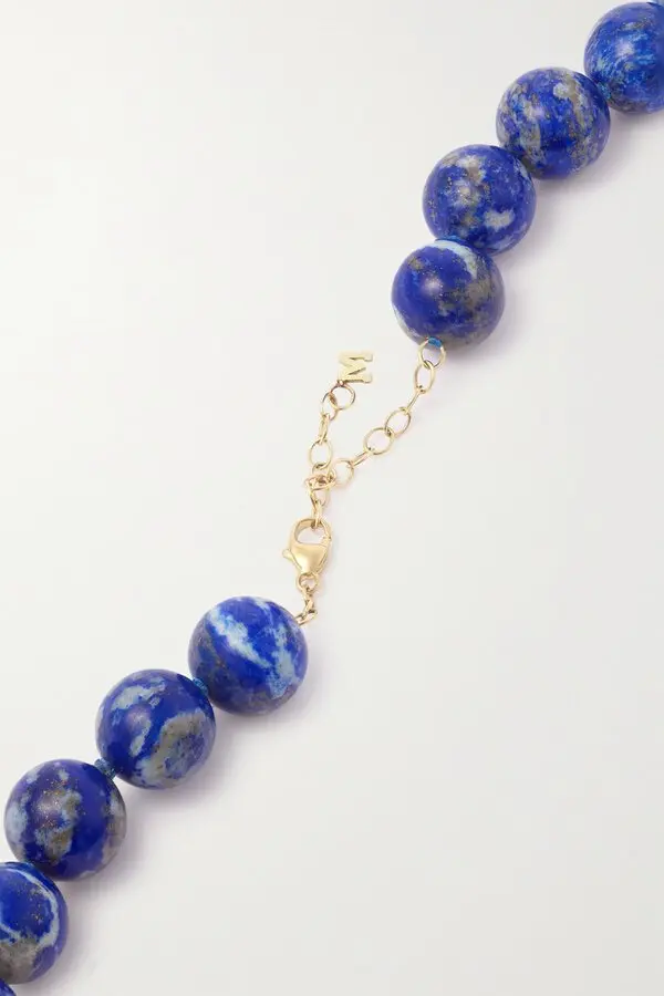 Mateo 14-karat Gold Lapis Lazuli Necklace