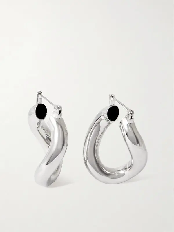 LAURA LOMBARDI Anima Platinum-plated Hoop Earrings - Silver