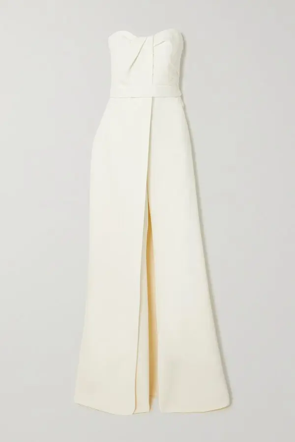 Safiyaa Strapless Draped Crepe Jumpsuit