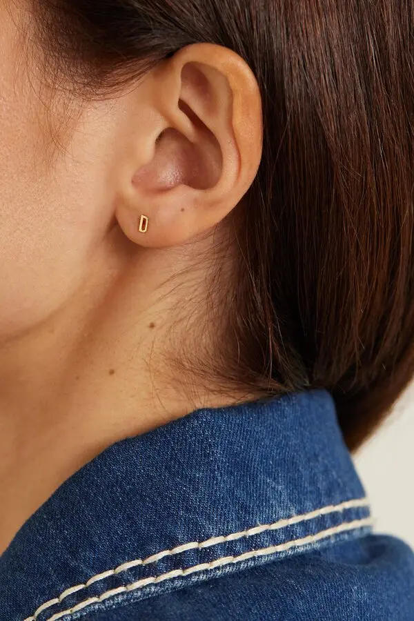STONE AND STRAND Initial Single Earring
