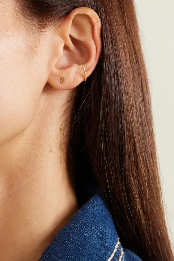 STONE AND STRAND Initial Single Earring
