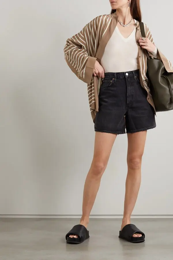 AGOLDE Stella Distressed Denim Shorts