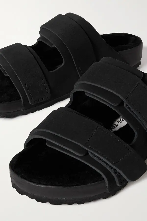 BIRKENSTOCK Tekla Uji Shearling-lined Suede Sandals