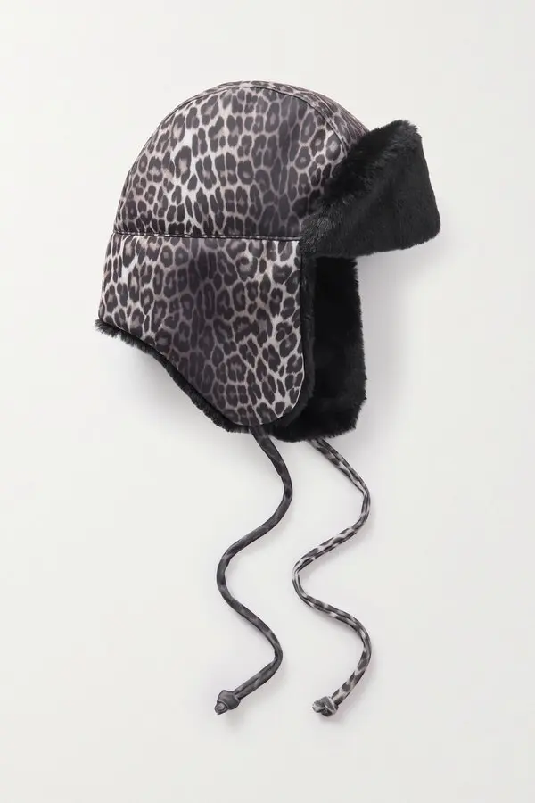 MAISON MICHEL Bibiana Leopard-print Trapper Hat - Brown