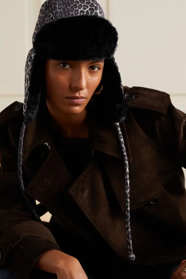 MAISON MICHEL Bibiana Leopard-print Trapper Hat