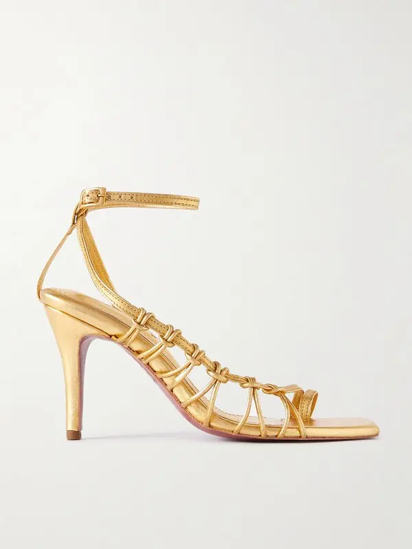 Johanna Ortiz Net Sustain Aventurera Nocturna Metallic-leather Sandals