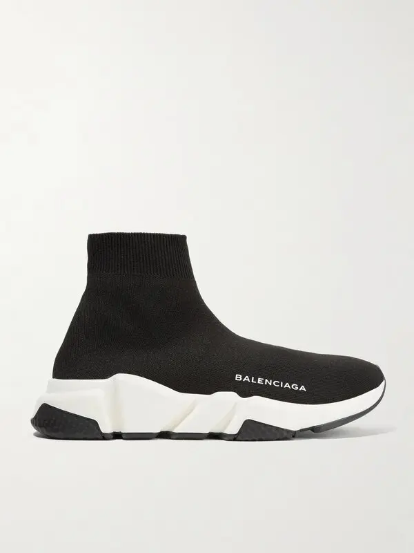 Balenciaga Speed Logo-print High-top Sneakers - Black