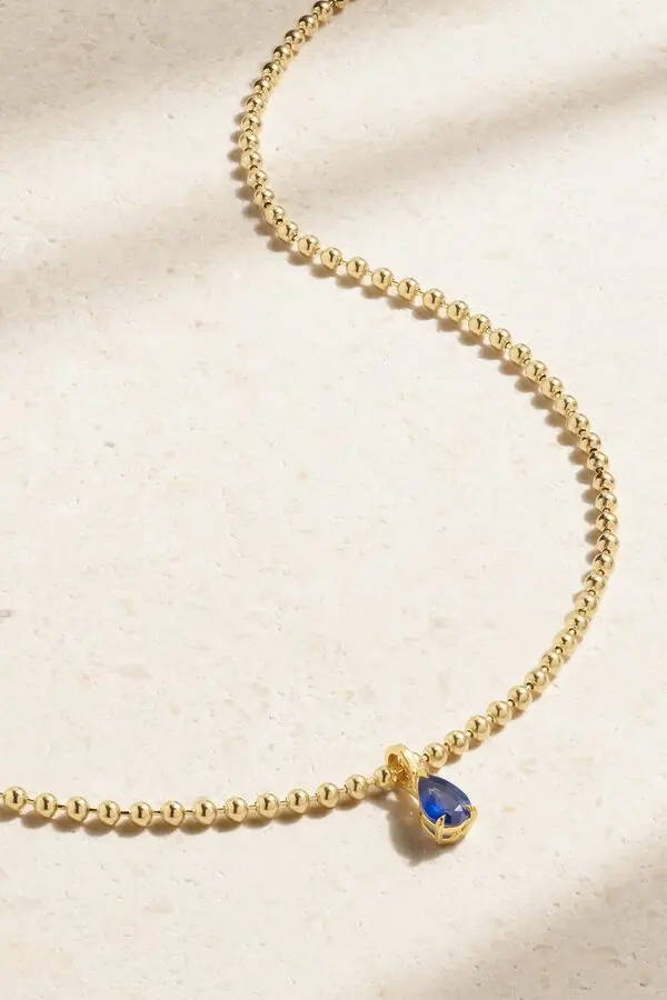 ANITA KO 18-karat Gold Pear-cut Sapphire Necklace - Blue