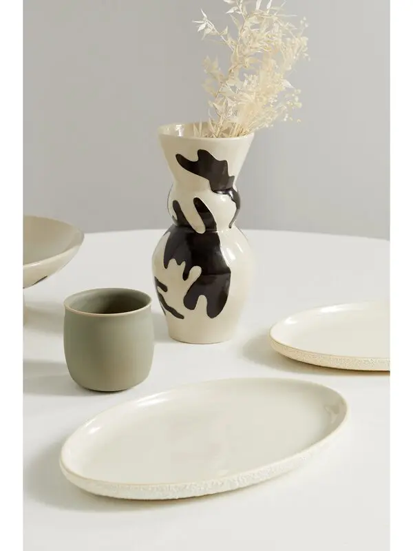MARLOE MARLOE Net Sustain Set Of Two Glazed Ceramic Dinner Plates